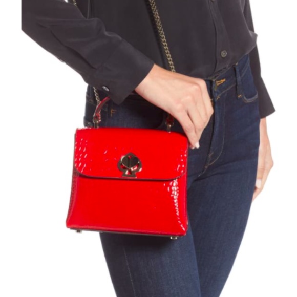 Bags | Nwt Kate Spade Romy Small Crocodileembossed Patent Leather ...